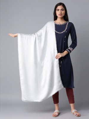 Buy W Silver Knitted Shal Online