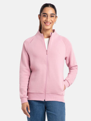 Buy Jockey Pink Women's Super Combed Cotton Rich Fleece Fabric Jacket ...