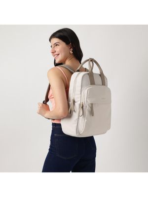 Buy Fastrack Workease Solid Beige Laptop Backpack Online