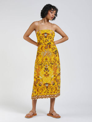 Buy Label Ritu Kumar Strappy Printed Long Dress Online