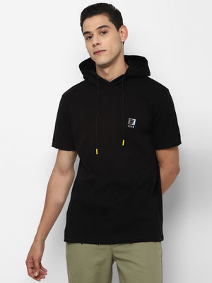 Forever 21 Sweatshirts : Buy Forever 21 Solid Black Drawstring Hoodie ...