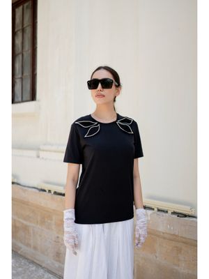 Buy Weaving Cult Black Winged T-shirt Online