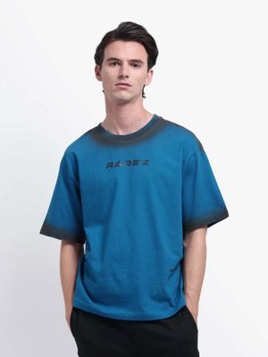 Buy Rare Rabbit Oakoe Petrol Ombre Print Oversized T-shirt (XS) Online