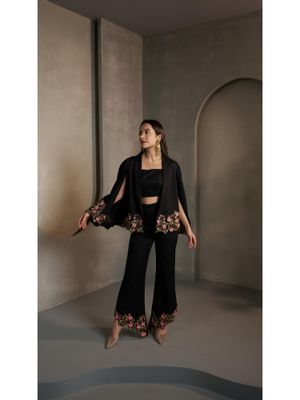Buy Clothes on my mind Amaara Black Co-Ord (Set of 3) (XS) Online