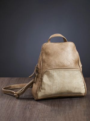 Buy Mona B Womens Beige Stylish Design Convertible Backpack online