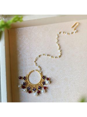 Buy ZARIIN Flower Burst Pearl Nath Online