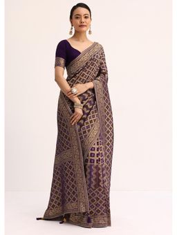 Buy KALKI FASHION Red Woven Bandhani Georgette Saree with Unstitched Online