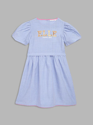 Buy Elle Kids Girls Blue Checked Dress Online