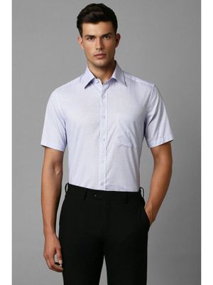 Buy Louis Philippe Men Lilac Classic Fit Printed Half Sleeves Formal ...