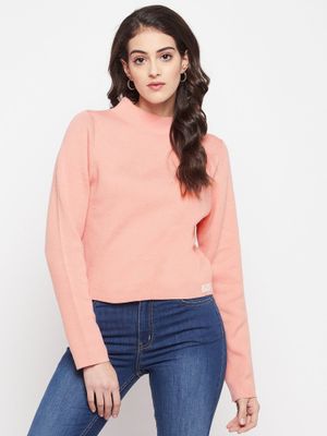 Buy Madame Solid Peach Sweater online