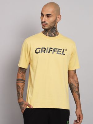 Buy Griffel Men Yellow Oversized Drop Shoulder T-Shirt online