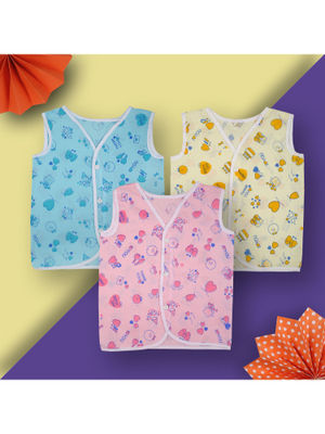 Baby Moo Vests : Buy Baby Moo Birthday Bash Blue, Pink And Yellow 3 Pcs ...