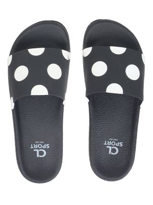 Buy Carlton London Black White Polka Dots Sliders Online