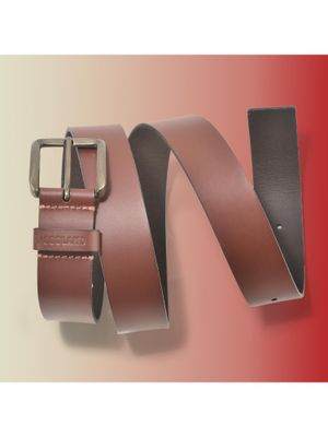 Buy WOODLAND Men Leather Solid Tan Belt (28) Online