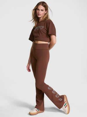Buy Victoria's Secret Brown All Day Cotton Bling Fold over Flare ...