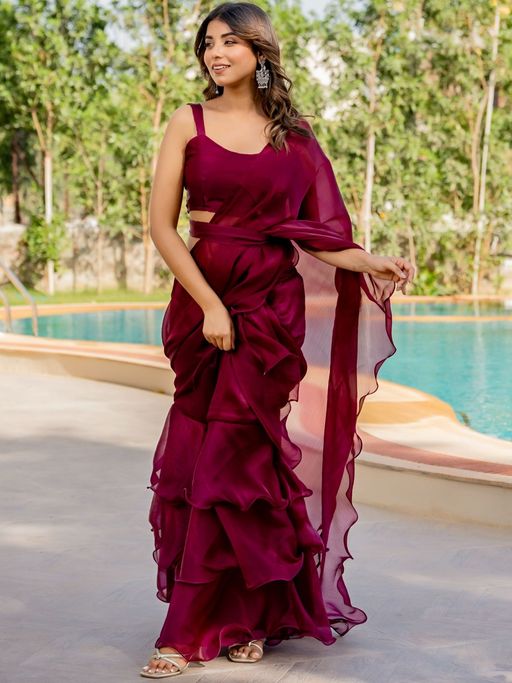 Buy Ruffled Sarees Online Featuring Unique and Trendy Styles In India