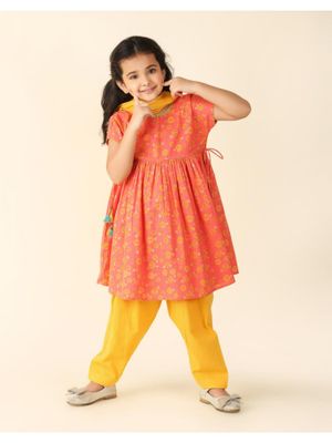 Buy Fabindia Coral Cotton Printed Salwar (Set of 3) Online