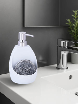 Buy OBSESSIONS Pvc Solid Soap Dispenser-White Silver Online