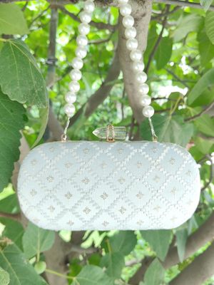 Buy A Clutch Story Chandni White Rectangle Clutch Online