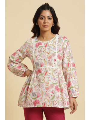 Buy W Floral White Top Online