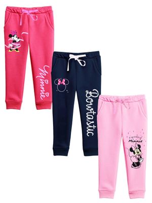 Buy Kuchipoo Girls Regular Fit Graphic Multi-Color Track Pants (Pack of ...