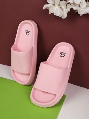 Carlton London Sliders : Buy Carlton London Women Pink Textured Sliders ...