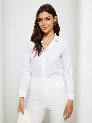 Buy LC WAIKIKI Front Button Closure Plain Poplin Womens Shirt Online