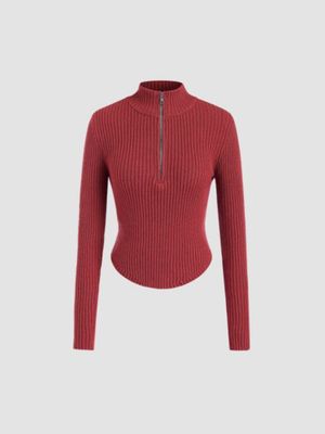 Buy Cider Rib Knit Long Sleeve Sweater Online