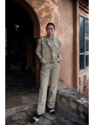 Buy The Terra tribe Khaki Sandra Straight Pant Online