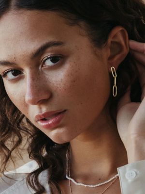 Buy Palmonas 18k Gold Plated Madeline Chain Link Earrings for Women Online