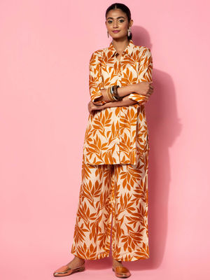 Buy Libas Womens Beige Printed Co-Ord (Set of 2) (XS) Online