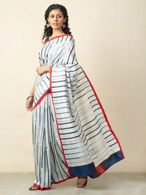 Buy Fabindia Silk Hand Block Print Sari Online