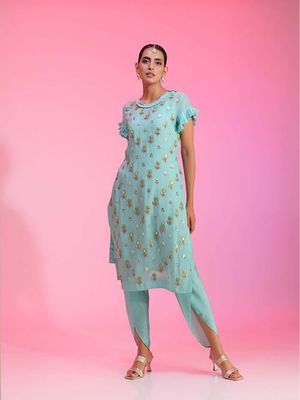 Buy Kudi Pataka Designs Kali/Tq Tunic with Pant (S) Online