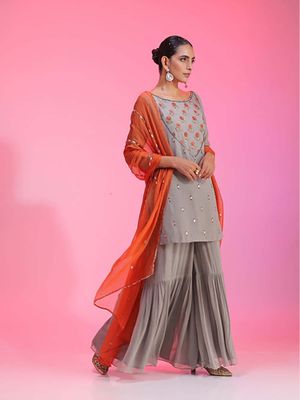 Buy Kudi Pataka Designs Roohi/Go Kurta with Sharara and Dupatta (S) Online
