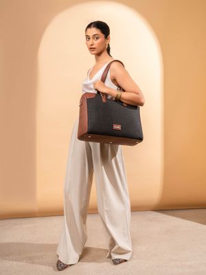 Buy Zouk Jet Black Conference Office Tote Bag Online
