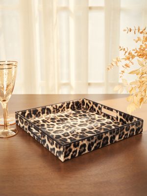 Buy Pure Home + Living Leopard Print Square Tray online