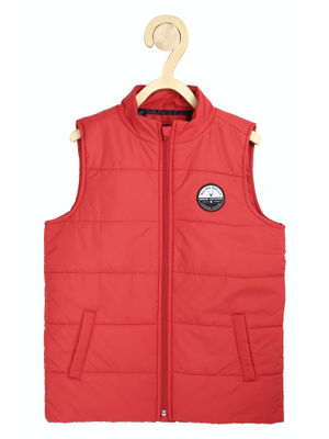 Buy Allen Solly Boys Red Solid Regular Fit Jacket Online
