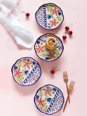 Buy The Wishing Chair Aiden Handpainted Dessert Plates (Set of 4) Online