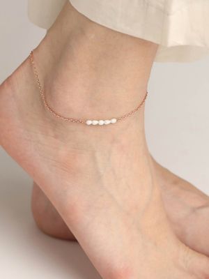 CLARA Anklets : Buy CLARA Silver Rose Gold Plated Pearl Adjustable Chain Anklet Payal single for ...