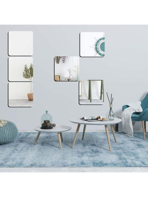 Buy Kuber Industries Square Wall Mirror Stickers, Premium Acrylic ...