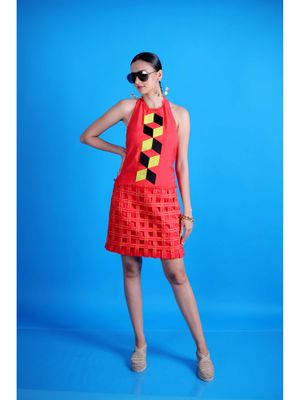 Buy Firki by Sweta Red Ruby Bombshell Mini Dress (XS) Online