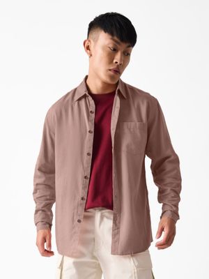 Buy The Souled Store Solids: Rusty Pink Shirts For Mens Online