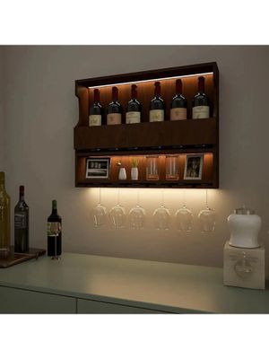 Buy Dekorstation Exquisite Backlit Wooden Bar Shelf / Mini Bar Cabinet ...