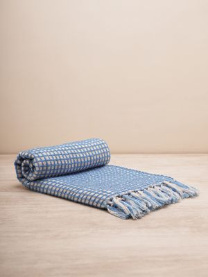 Buy Pure Home + Living Blue Waffle Weave Throw Online