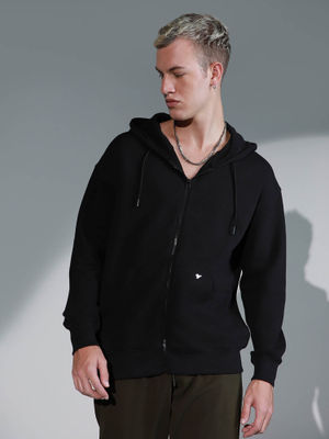 Buy Hubberholme Typography Printed Hooded Neck Long Sleeve Front-Open ...