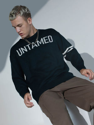 Buy Hubberholme Mens Forest Green Acrylic Round Neck Sweater Online