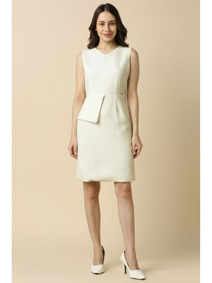 Buy Allen Solly Women White Solid Formal Dress (XS) Online