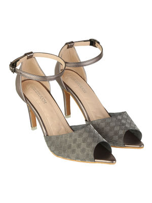 Buy SHUZ TOUCH Textured Sandal Grey Online