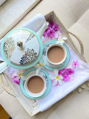 Buy HITKARI POTTERIES Jahanara Tea Set With Snacks Service 24Pc Online