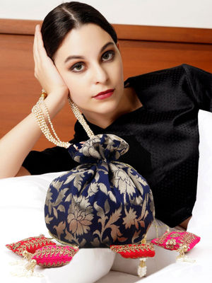 Buy Odette Multi-Color Self Design Batua Online